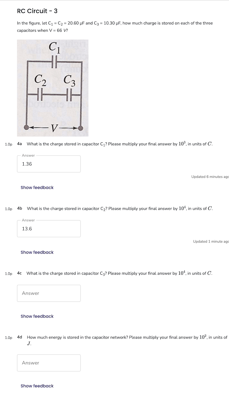 Solved RC Circuit - 3In the figure, let C1=C2=20.60μF ﻿and | Chegg.com