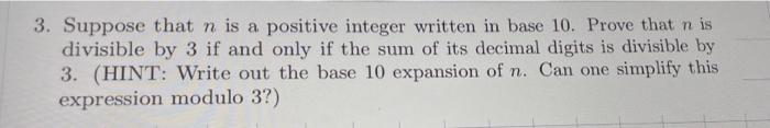 Solved 3. Suppose that n is a positive integer written in | Chegg.com