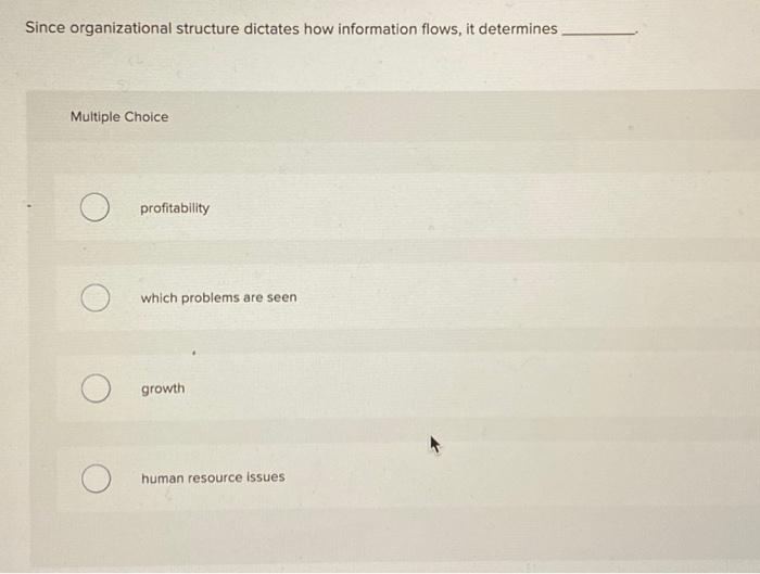 Solved Since organizational structure dictates how | Chegg.com