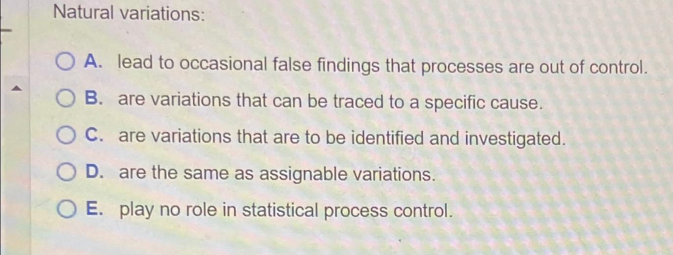 Solved Natural variations:A. ﻿lead to occasional false | Chegg.com