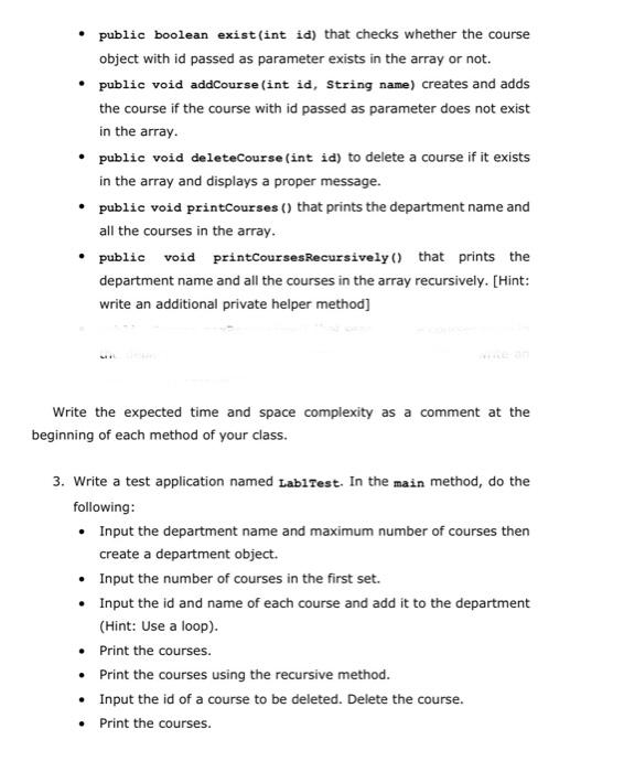 Solved Your class should have the following: - A constructor | Chegg.com