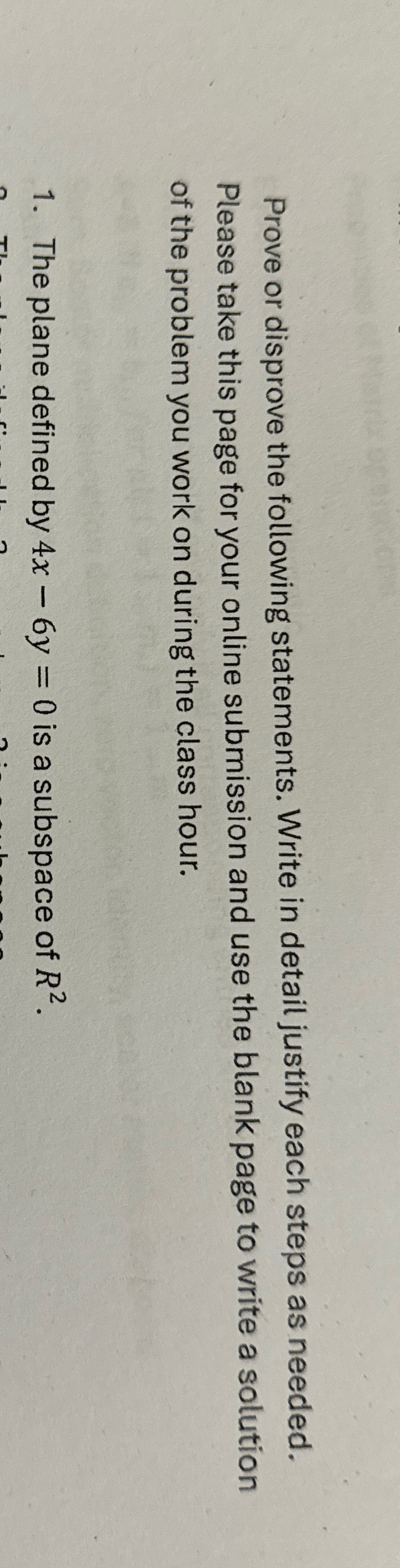 Solved Prove or disprove the following statements. Write in | Chegg.com