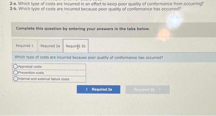 Solved Exercise 12-2 (Static) Classification of Quality | Chegg.com