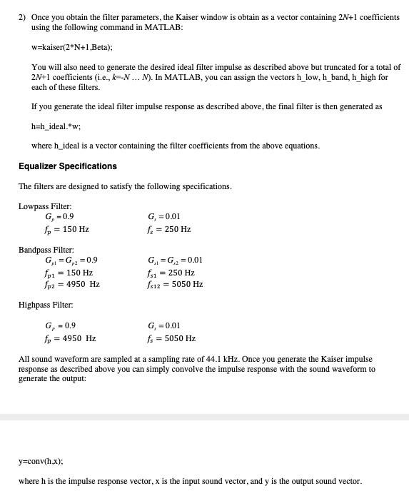 Solved Digital Audio Equalizer The goal of this project is | Chegg.com