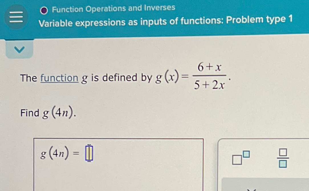 Solved Function Operations and InversesVariable expressions | Chegg.com