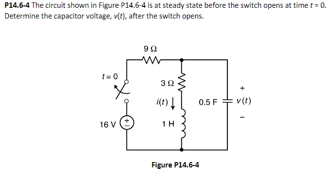Solved P14.6-4 ﻿The circuit shown in Figure P14.6-4 ﻿is at | Chegg.com