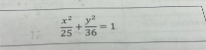 Solved 25x2+36y2=1 | Chegg.com