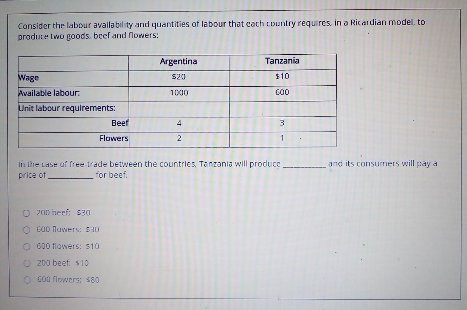 Solved Consider the labour availability and quantities of | Chegg.com