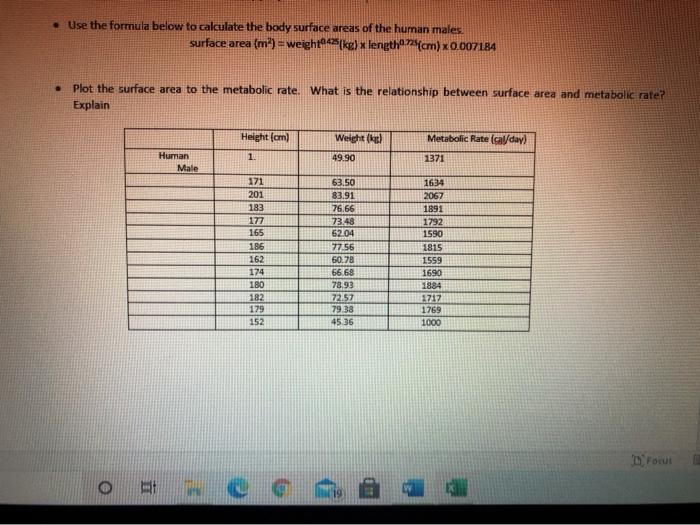 Solved Use the formula below to calculate the body surface | Chegg.com