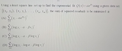 Solved Using a least square line set up to find the | Chegg.com