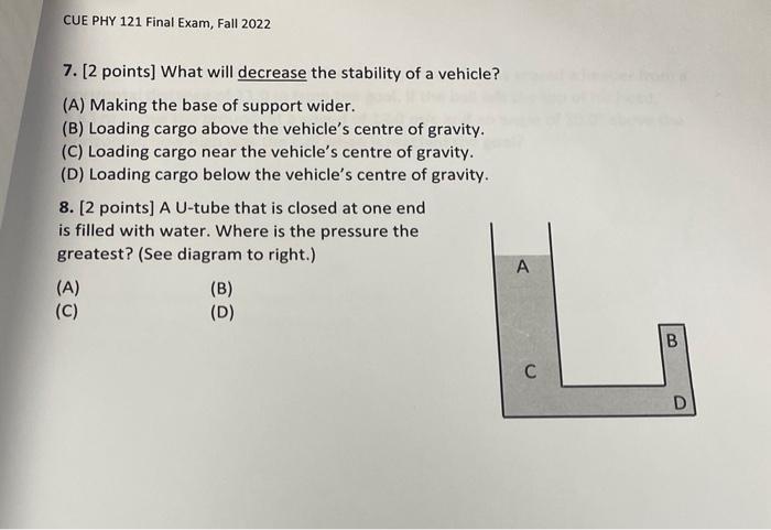 Solved 7. [2 points] What will decrease the stability of a | Chegg.com