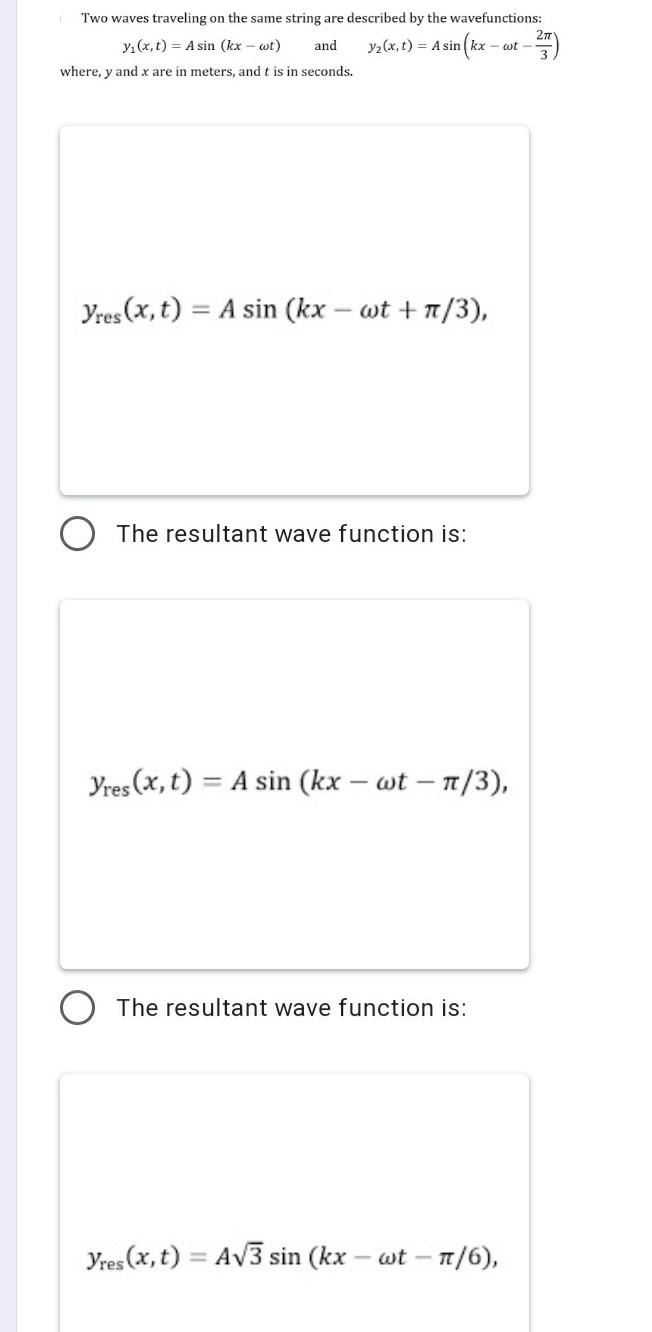 Solved Two waves traveling on the same string are described | Chegg.com