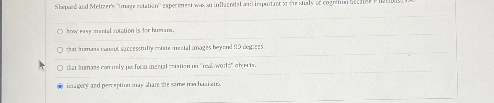 Solved Shepard and Meltzer's "image rotation" experiment was | Chegg.com