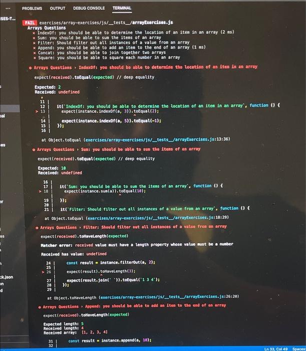 Solved 1 Open The Array Exercises Html File In Your 5399