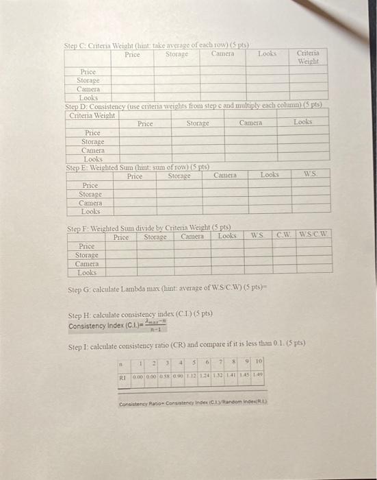 Solved 9. Please use the AHP pairwise comparison matrix for | Chegg.com