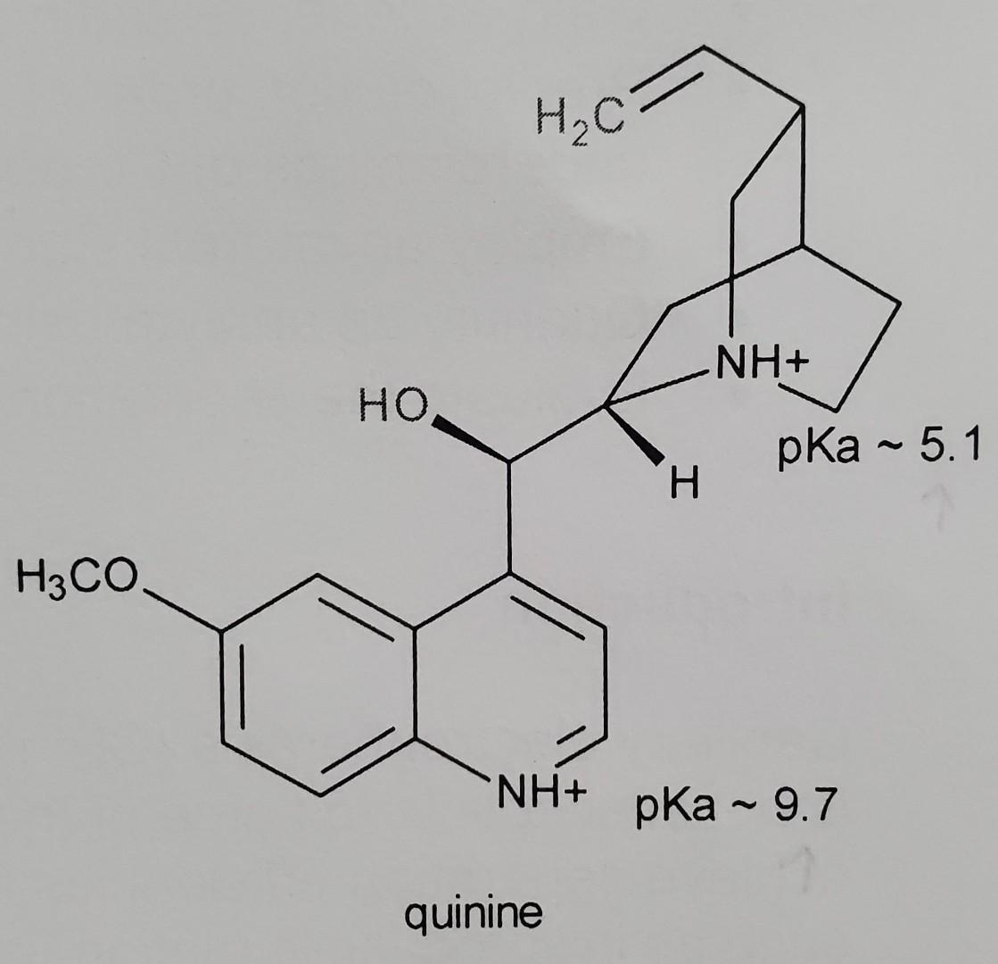 Solved Using the pKa values shown in the image of quinine, | Chegg.com