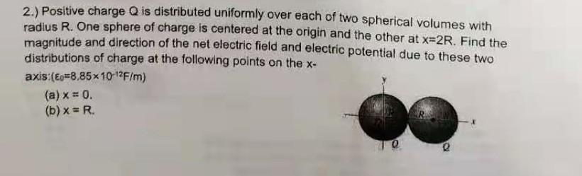 Solved 2.) Positive charge Q is distributed uniformly over | Chegg.com