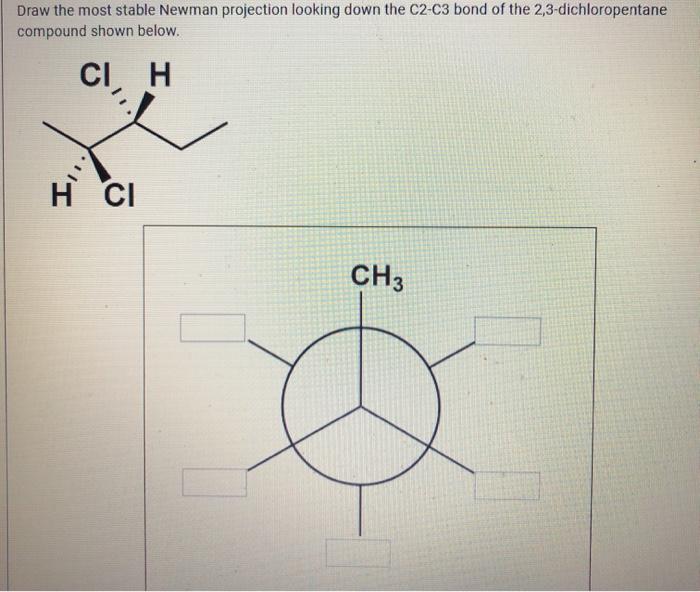 Solved Draw the most stable Newman projection looking down | Chegg.com