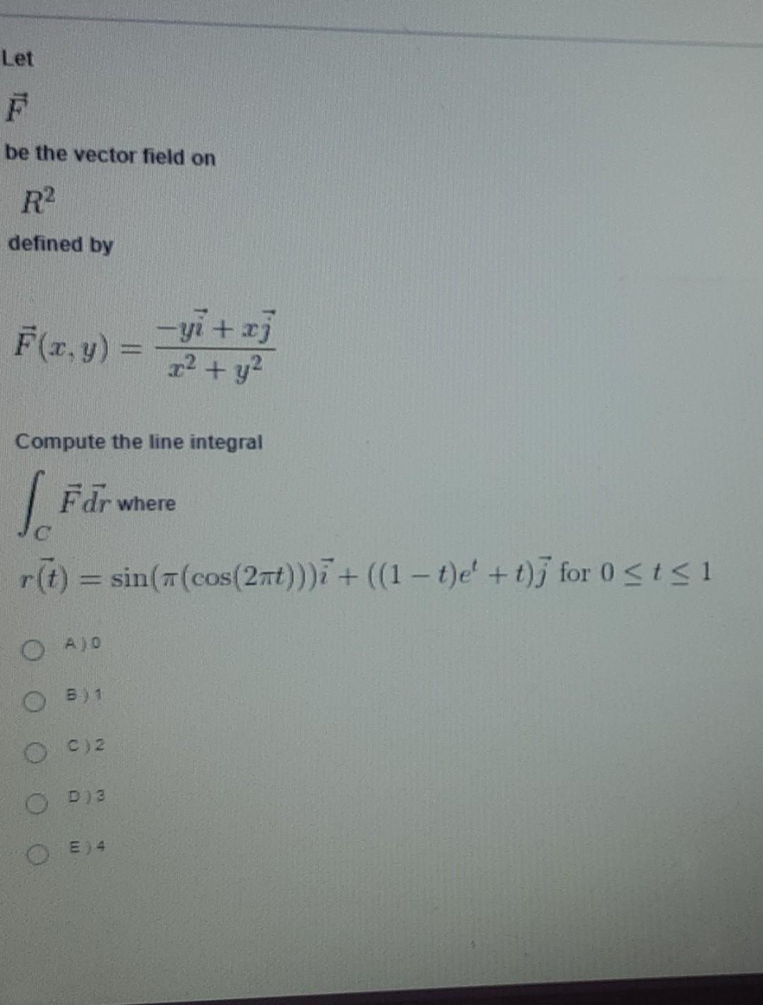 Solved Let be the vector field on R2 defined by | Chegg.com