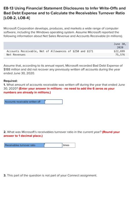 Solved E8-13 Using Financial Statement Disclosures to Infer | Chegg.com