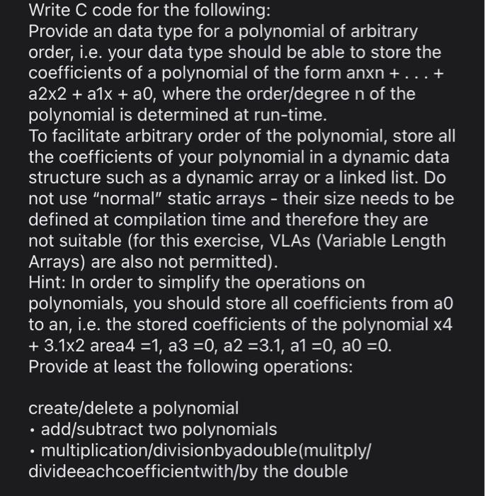 please write this C code, not c++ of c# code, and | Chegg.com