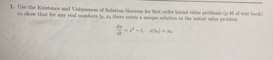 Solved Use the Existence and Uniqueness of Solution theorem | Chegg.com