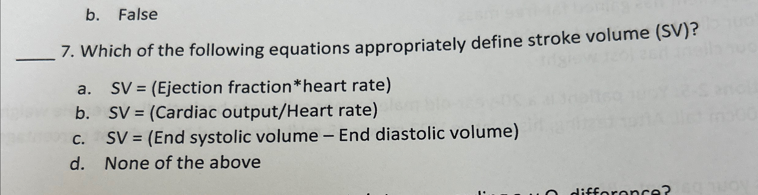 Solved 7. ﻿Which of the following equations appropriately | Chegg.com