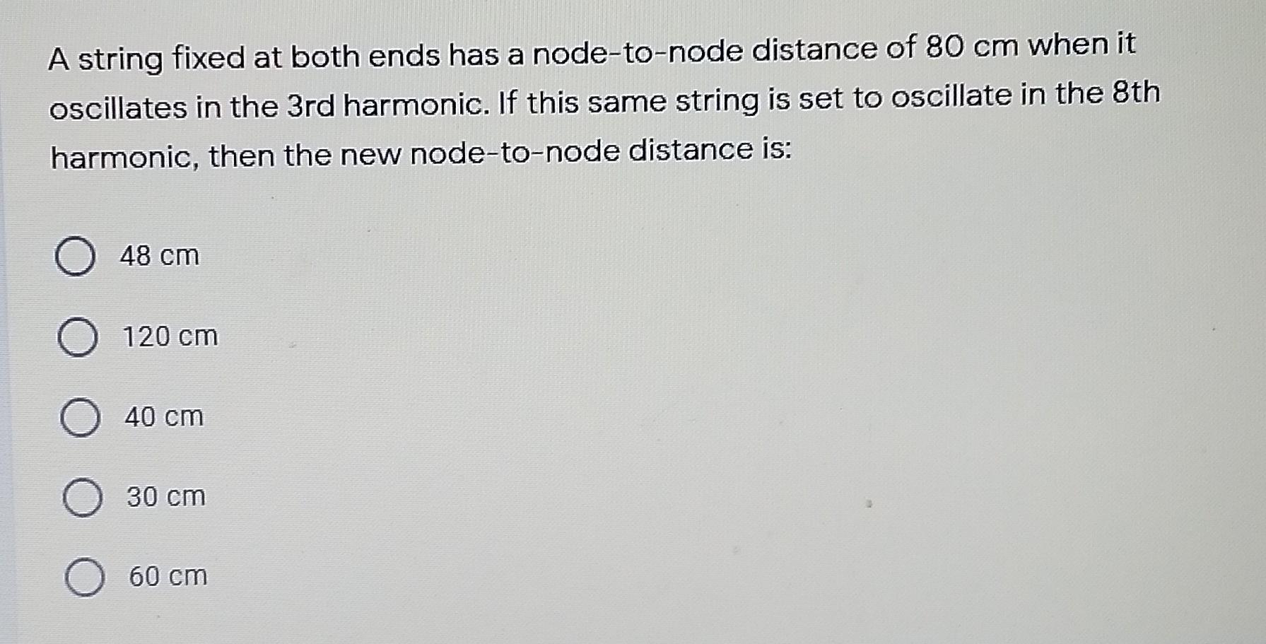 Solved A string fixed at both ends has a node-to-node | Chegg.com
