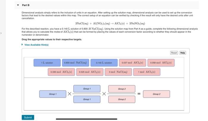 Solved Part B Dimensional analysis simply refers to the | Chegg.com