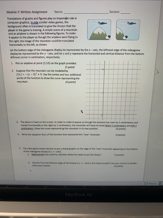 Solved Module 7: Written Assignment Name: Section: | Chegg.com