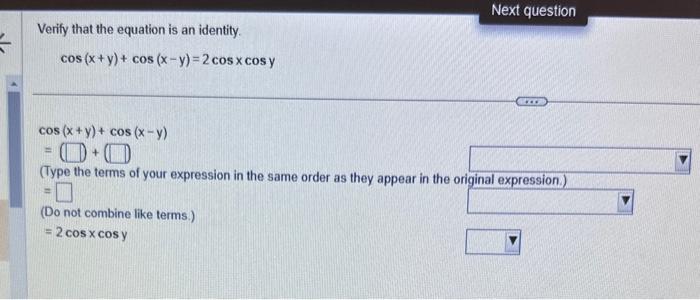 Solved Verify that the equation is an identity. | Chegg.com
