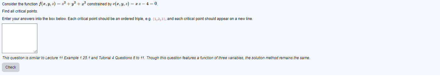 Solved Consider the function f(x,y,z)=z2+y2+x2 ﻿constrained | Chegg.com