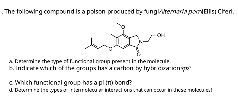 Solved . The following compound is a poison produced by | Chegg.com