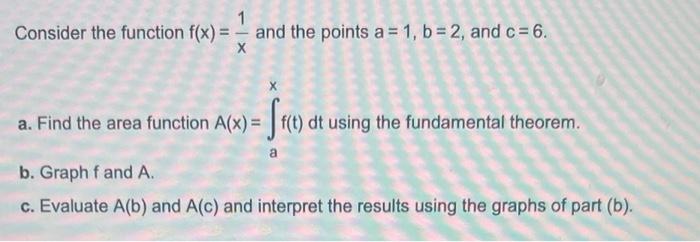 Solved Consider the function f(x)=x1 and the points a=1,b=2, | Chegg.com