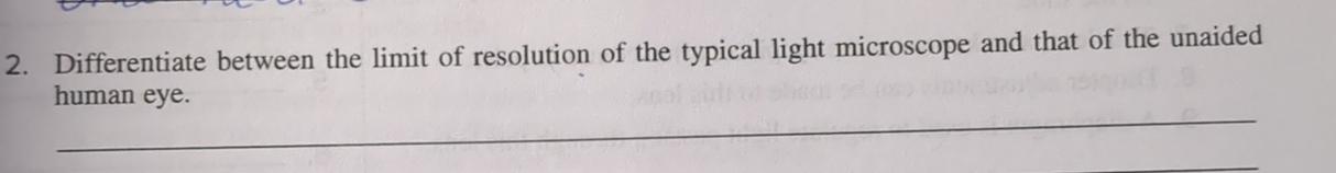 Solved Differentiate between the limit of resolution of the | Chegg.com
