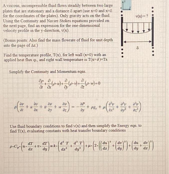 Solved A Viscous Incompressible Fluid Flows Steadily