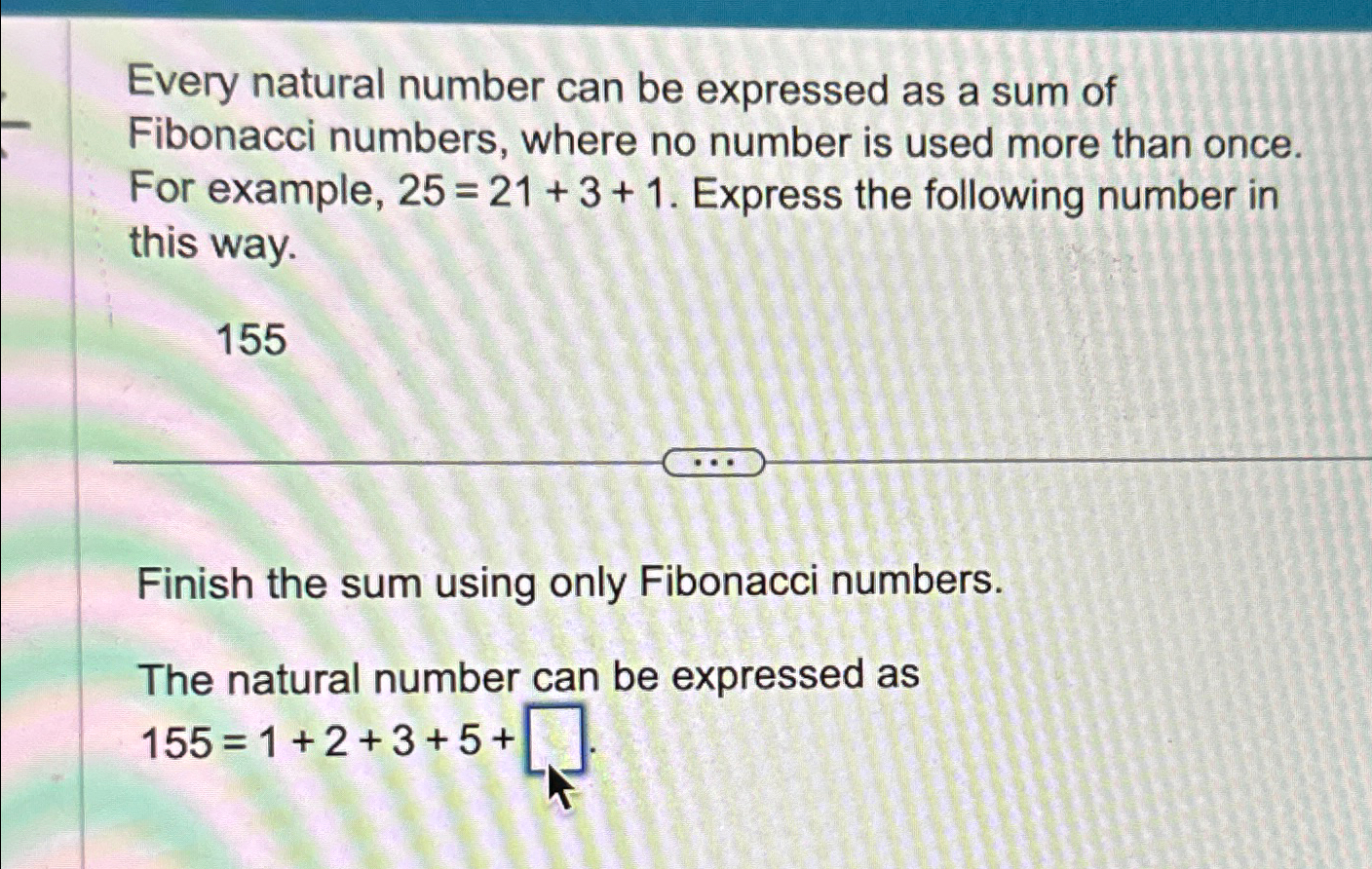 Solved Every natural number can be expressed as a sum of | Chegg.com