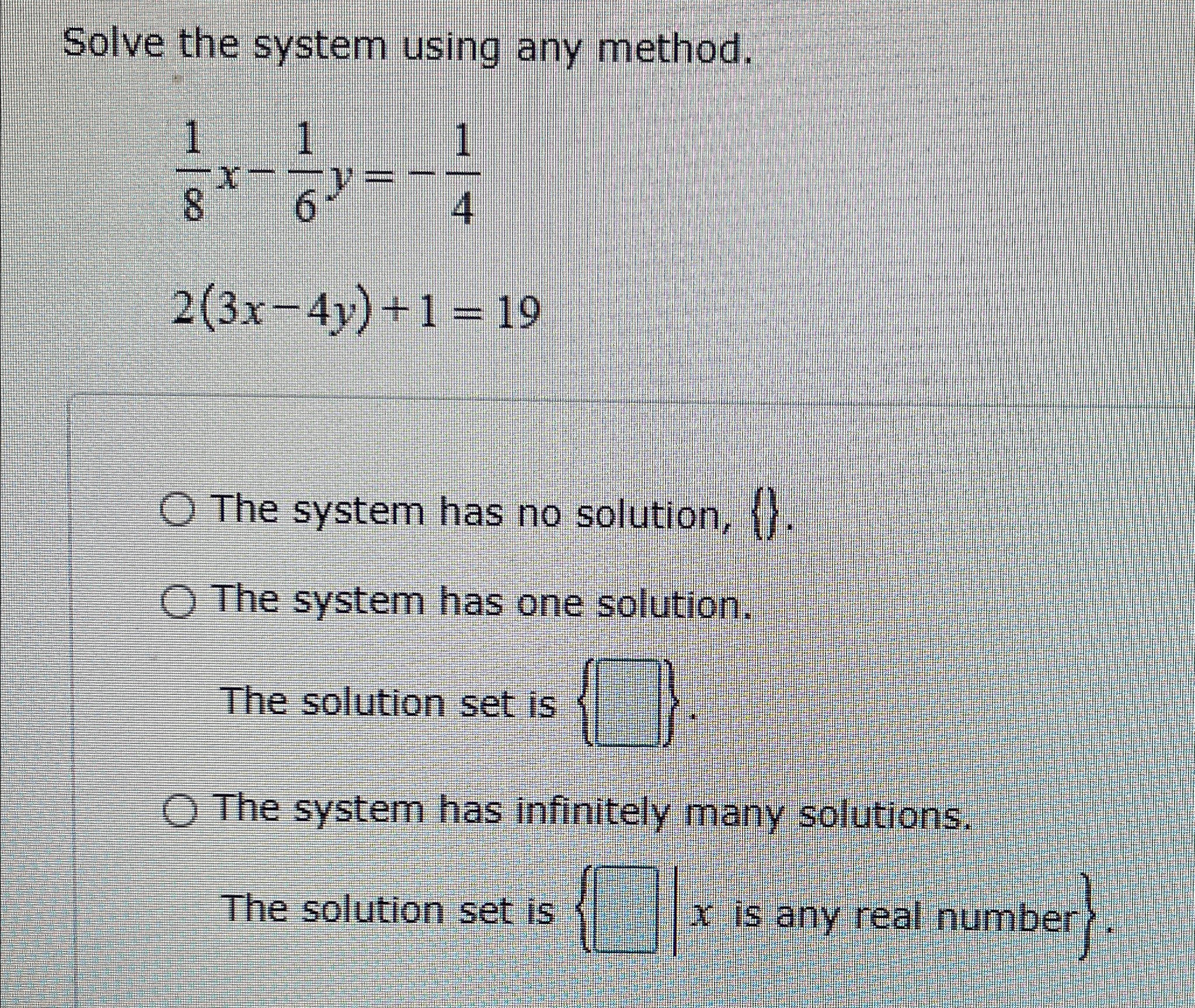 Solved Solve the system using any | Chegg.com