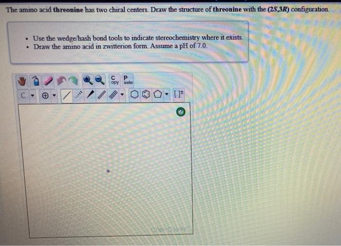 Solved The amino acid threonine has two chiral centers. Draw | Chegg.com