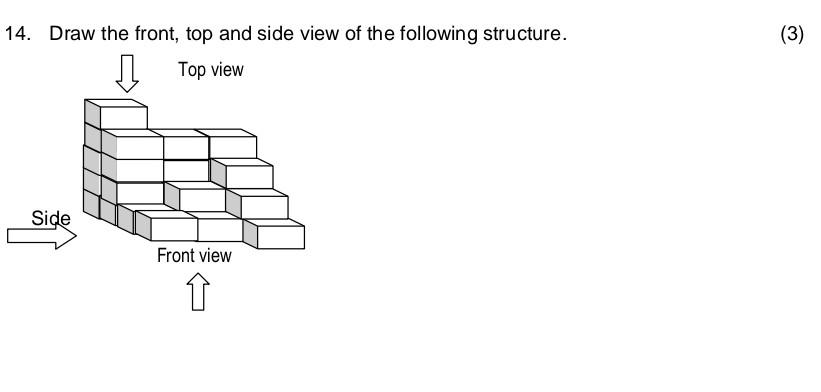 Solved 14. Draw the front, top and side view of the | Chegg.com