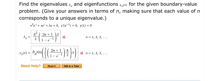 Solved Find the eigenvalues a, and eigenfunctions y(x) for | Chegg.com