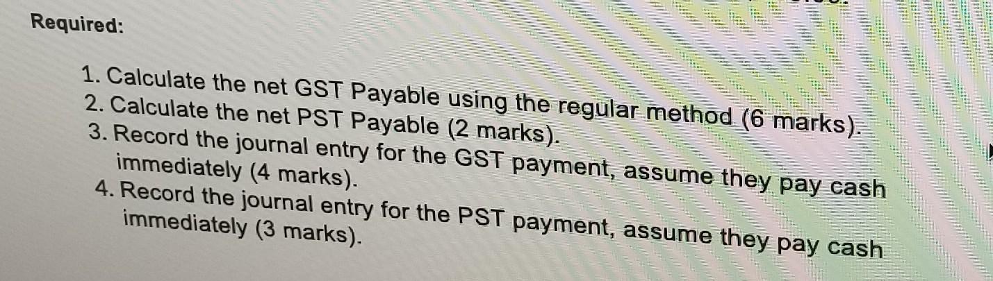 Solved GST and PST Great Auntie Sloom Supplies is a GST | Chegg.com