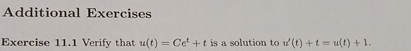 Solved Additional ExercisesExercise 11.1 ﻿Verify that | Chegg.com