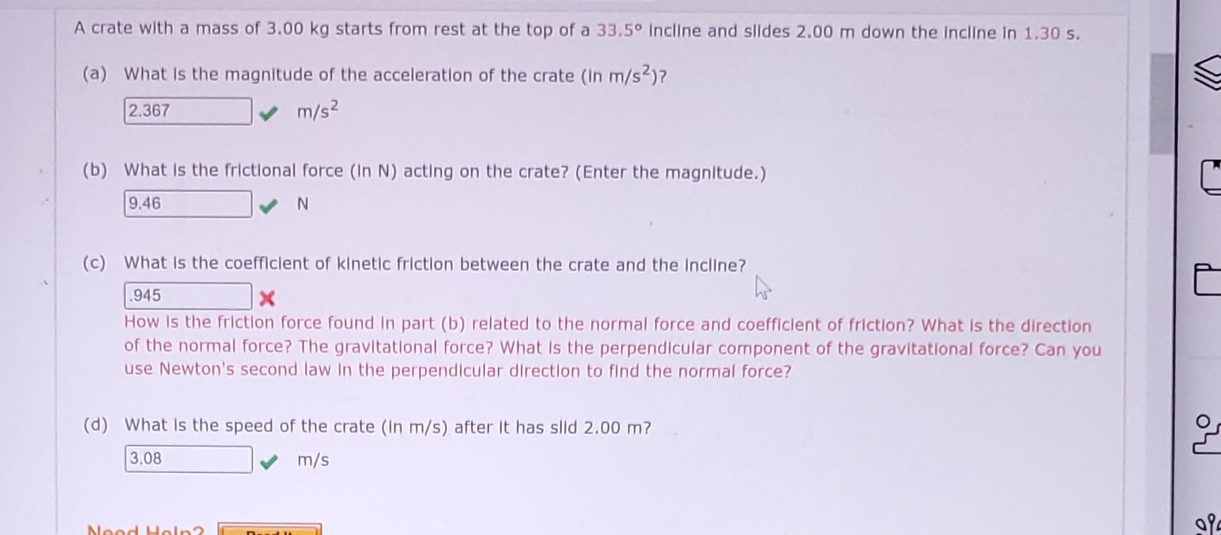 Solved A crate with a mass of 3.00 kg starts from rest at | Chegg.com