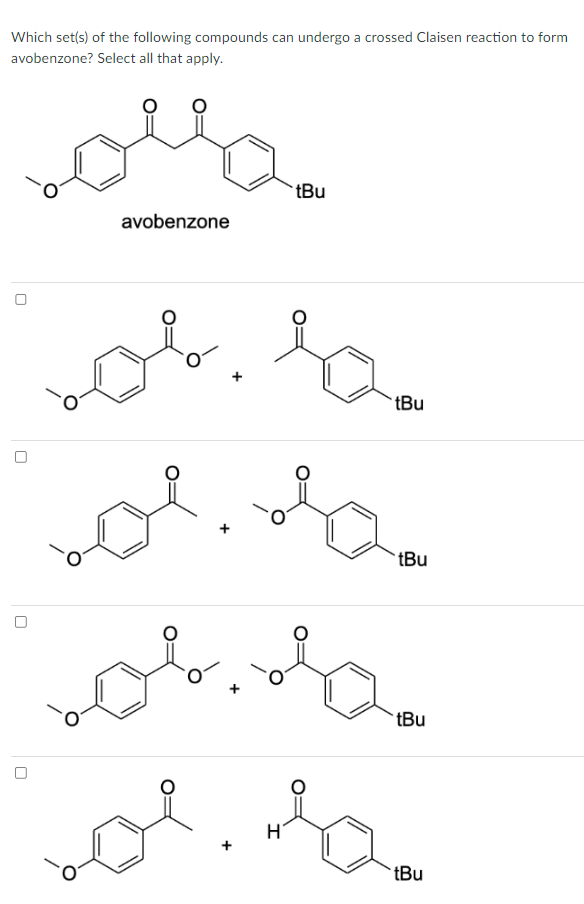 Solved Which set(s) ﻿of the following compounds can undergo | Chegg.com