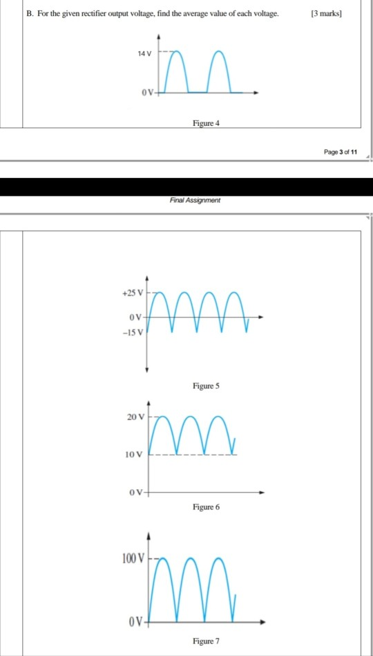 Solved B. For the given rectifier output voltage, find the | Chegg.com