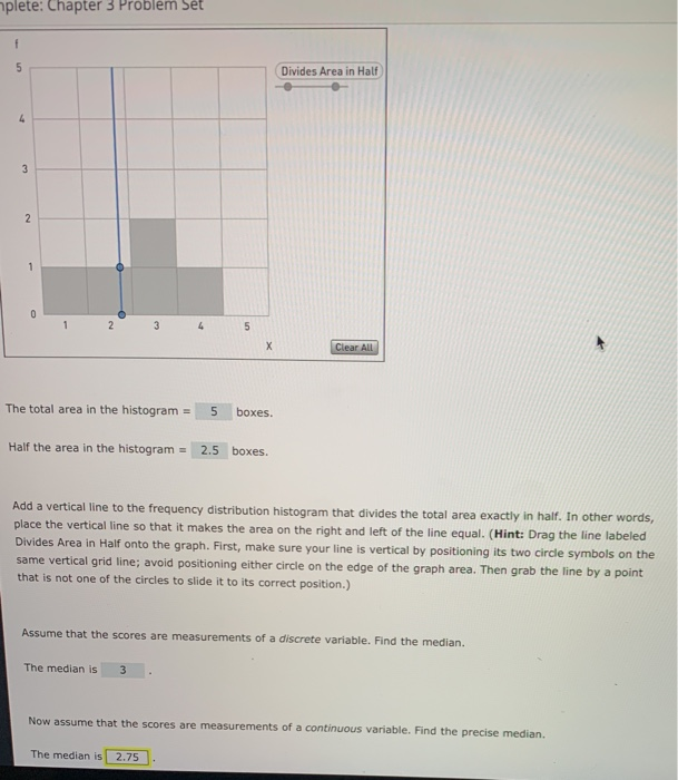 Solved plete: Chapter 5 Problem Set Divides Area in Half 1 2 | Chegg.com