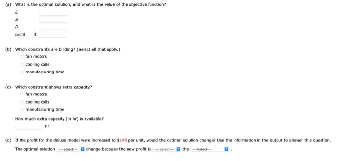requirements per unit are as follows: models (D) | Chegg.com