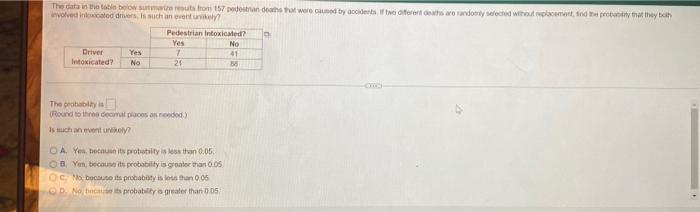 Solved The data in the table below summarize results from | Chegg.com