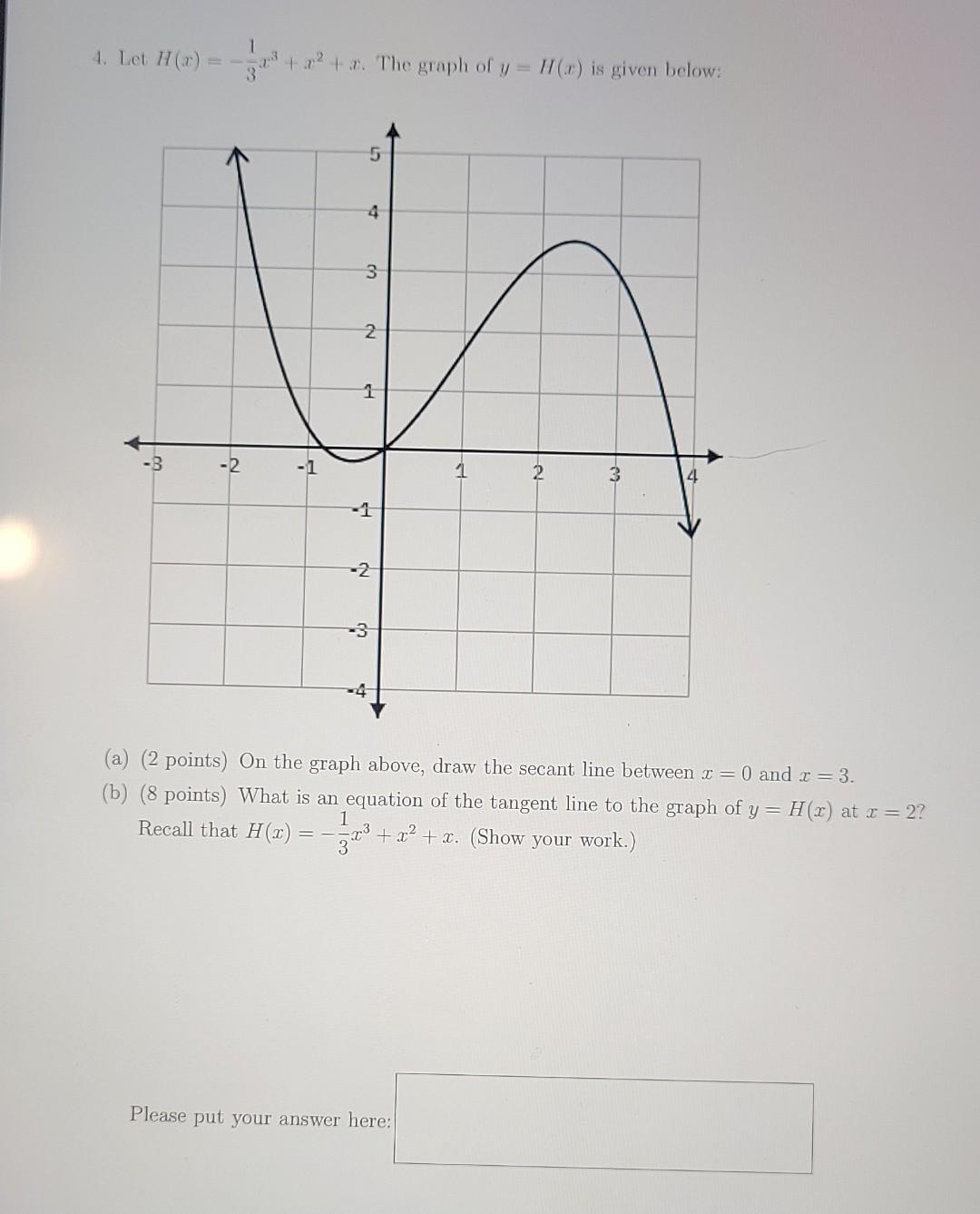 Solved 1 4. Let H(a) = . + 2 + 2. The graph of y = 1/(r) is | Chegg.com